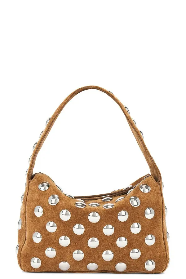 Khaite Elena Small Studded Bag - Mud & Silver