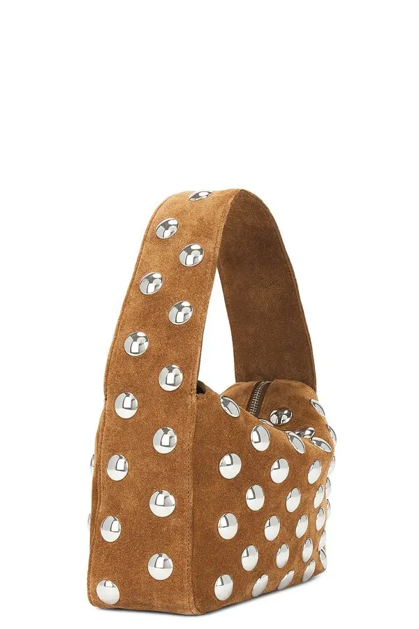 Khaite Elena Small Studded Bag - Mud & Silver