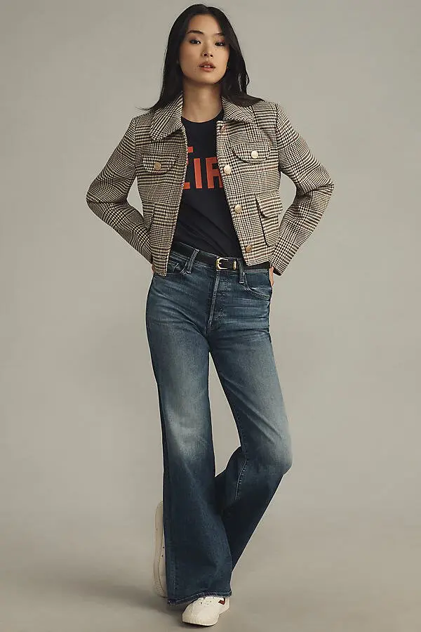 Avec Les Filles Plaid Crop Lady Jacket