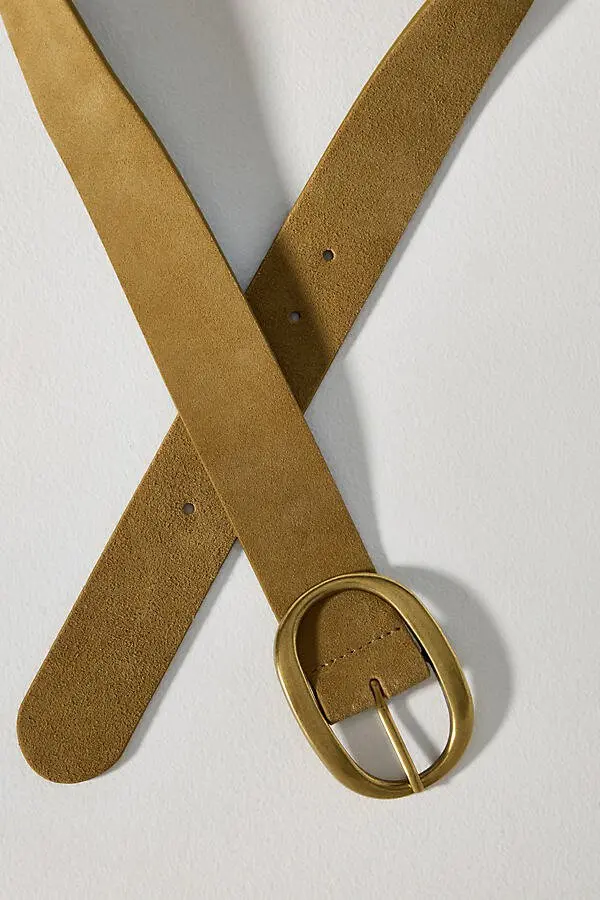 Anthropologie Oval Buckle Belt - Khaki | Editorialist display picture 3