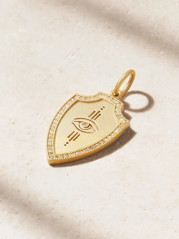 Jacquie Aiche 14-karat Diamond Shield Pendant - Gold
