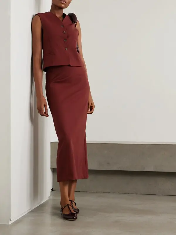Loulou De Saison Samos Stretch-wool Maxi Skirt