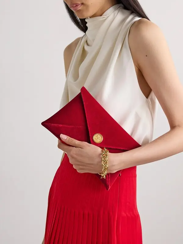 clutch bag for red dress Totally forgot to post this yesterday  I was torn on which bag to pair  with this stunning red dress from @bibiere_. The rich brown @jacquemus or  the bold @aaboux black micro bag? , Which one would