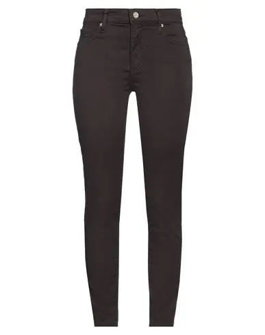 Armani Exchange Slim Fit Stretch Pants With Leather Trims - Brown