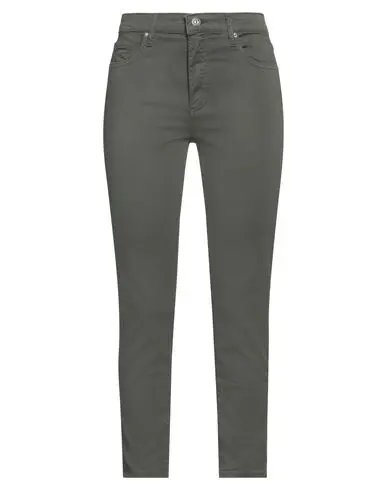 Armani Exchange Slim Fit Stretch Pants With Leather Trims - Green