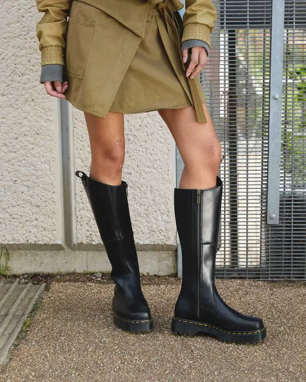 Dr. Martens Amaayah Knee High Boots - Black - 50% Off | Editorialist