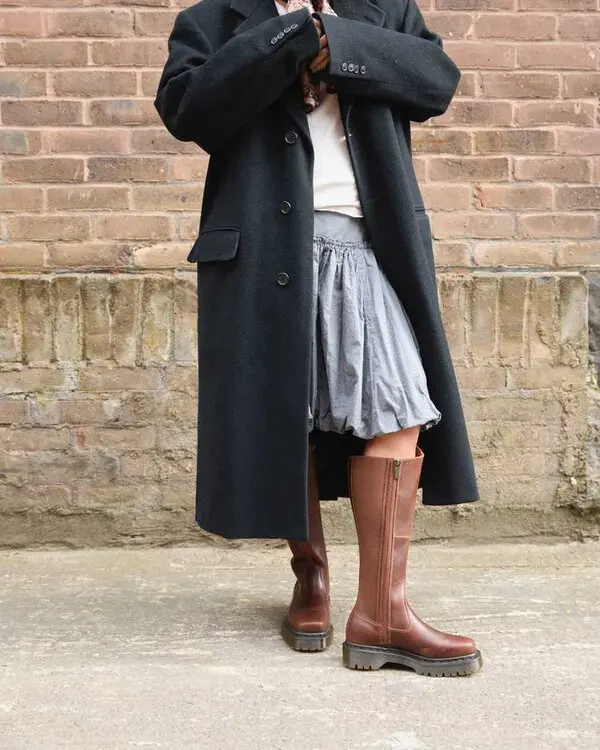 Dr. Martens Amaayah Knee High Leather Boots - Brown