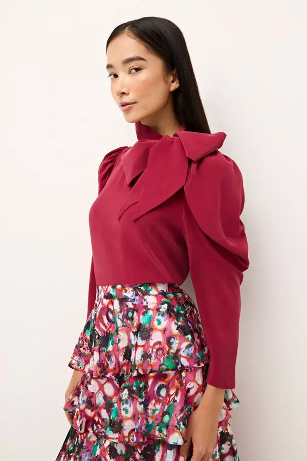 MARIE OLIVER Gabriella Blouse - Garnet