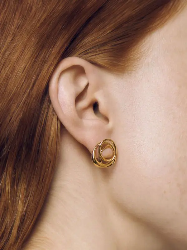 Monica Vinader Nura Wrap Stud Earrings - Gold