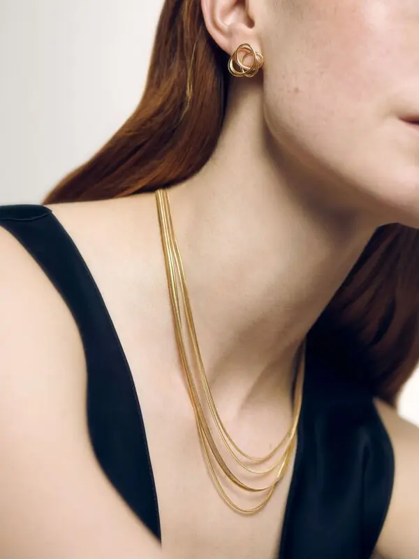 Monica Vinader Nura Wrap Stud Earrings - Gold