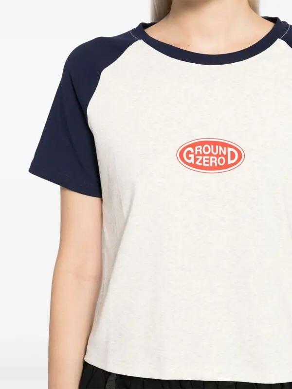 GROUND ZERO Logo-print Cropped T-shirt