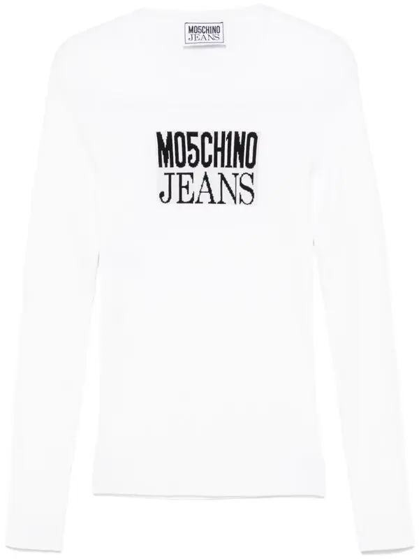 Moschino Logo-jacquard Top - White