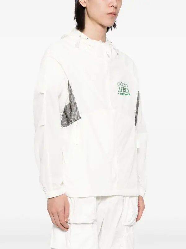 GROUND ZERO Logo-print Lightweight Jacket - White