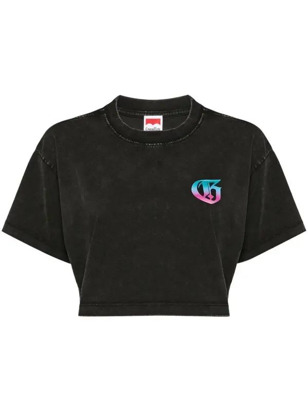 GROUND ZERO Logo-print Cropped T-shirt