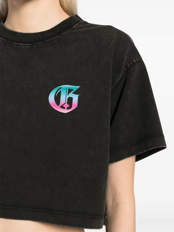 GROUND ZERO Logo-print Cropped T-shirt