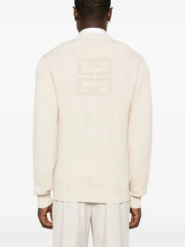 Givenchy 4g Cable-knit Cardigan - Neutrals