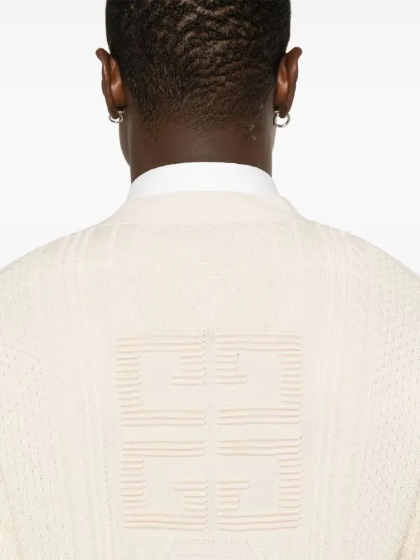 Givenchy 4g Cable-knit Cardigan - Neutrals