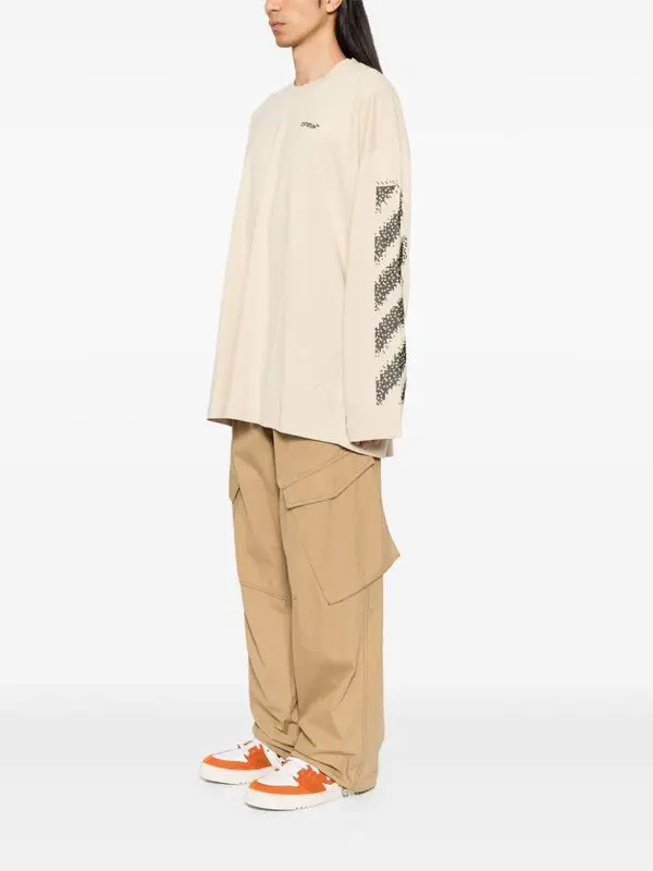 Off-White Logo-embroidered Long-sleeved T-shirt