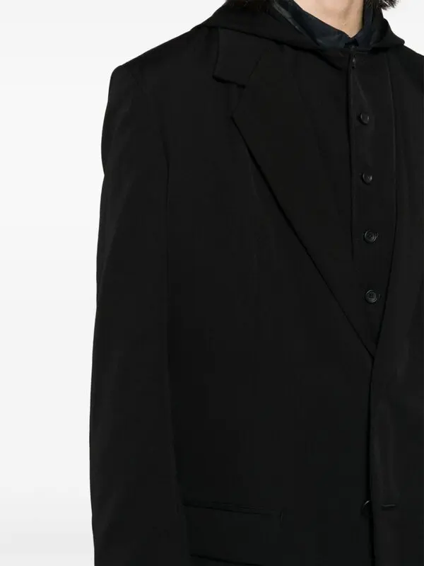 Yohji Yamamoto Wool Gabardine Blazer - Black