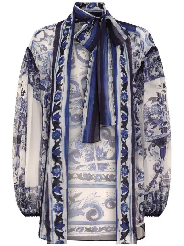Dolce & Gabbana Majolica-print Silk Blouse