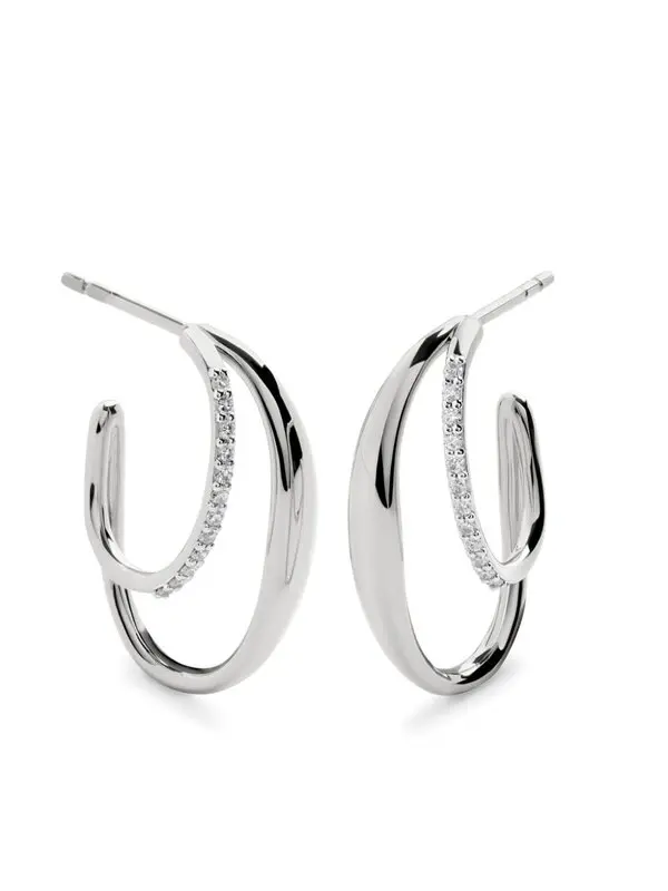 Monica Vinader Nura Medium Hoop Earrings - Silver