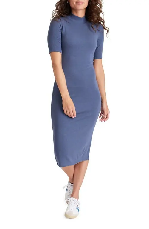 Marine Layer Lexi Mock Neck Rib Midi Dress