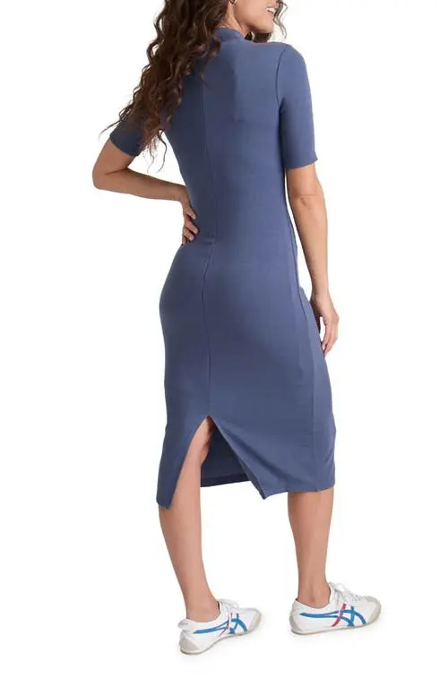 Marine Layer Lexi Mock Neck Rib Midi Dress