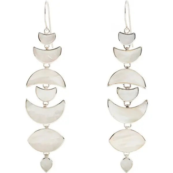 FREYA ROSE Warrioress Moon Drop Earrings - Silver