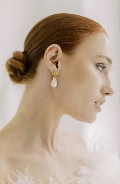 FREYA ROSE Rose Baroque Pearl Drop Earrings