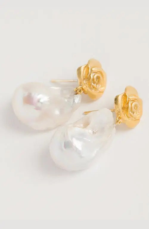 FREYA ROSE Rose Baroque Pearl Drop Earrings