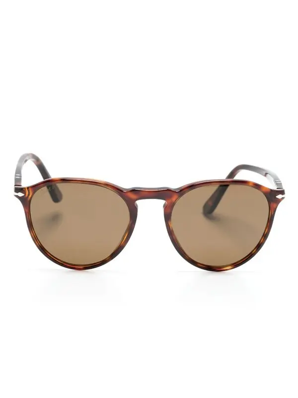 Persol Tortoiseshell Round Frame Sunglasses - Brown
