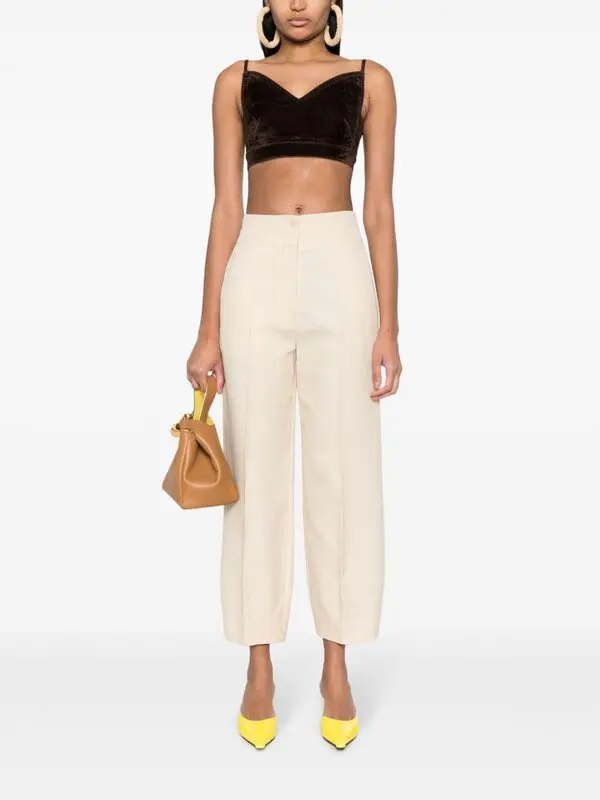 Loewe Velour V-neck Cropped Top