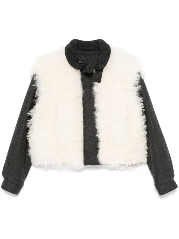 Plan C Shearling Jacket - White