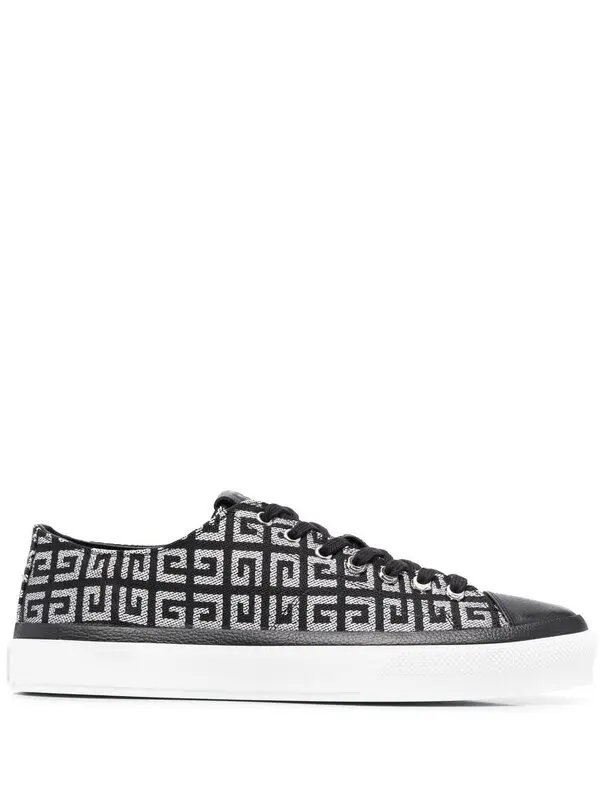 Givenchy Monogram Print Low Top Sneakers - Black