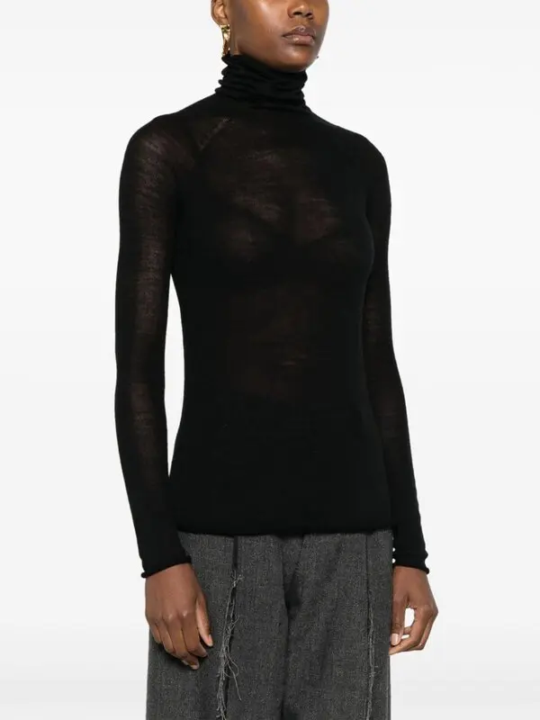 ROBERTO COLLINA Semi-sheer Roll Neck Sweater