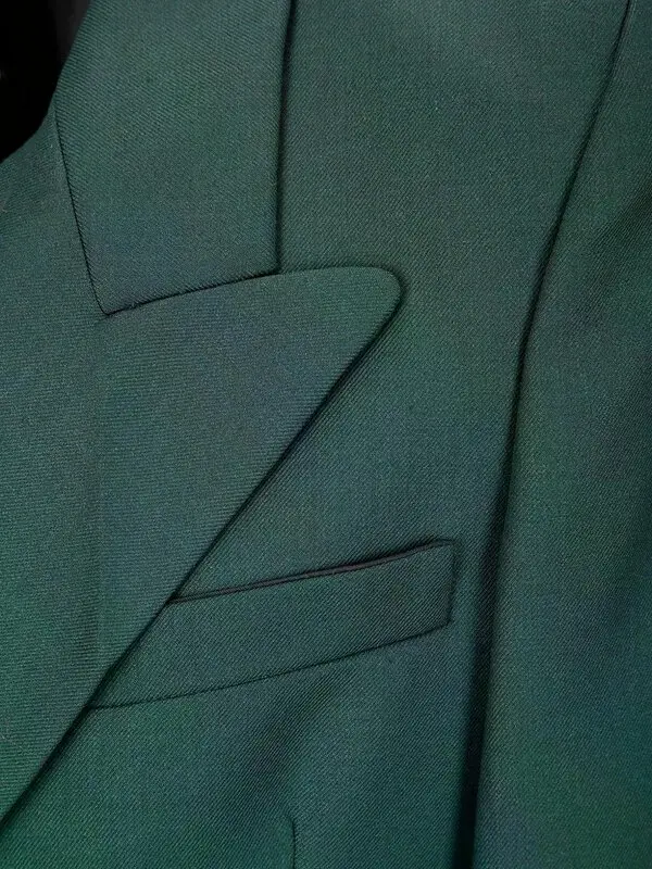 Victoria Beckham Pointed-shoulder Double-breasted Blazer - Green