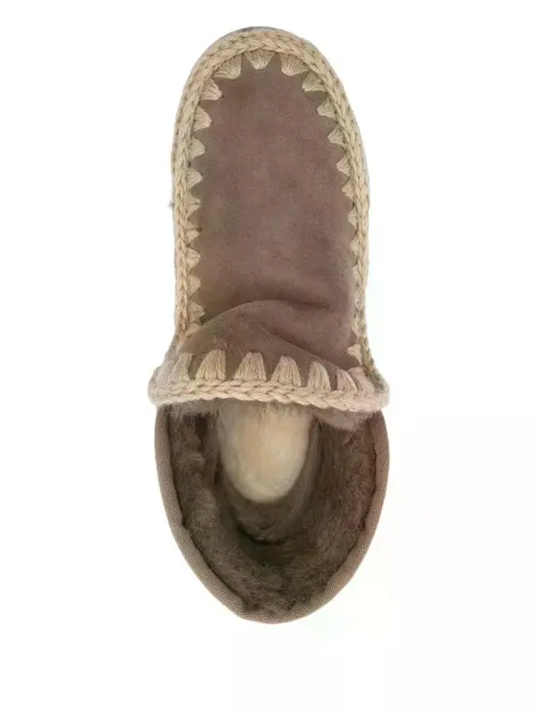 Mou Taupe Suede Slip-on Boots With Shearling Lining