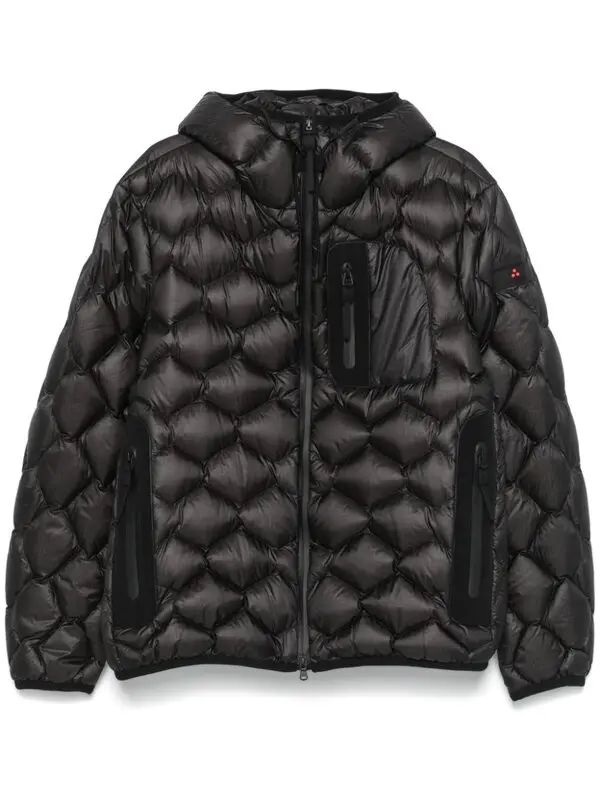 Peuterey Geometric-quilted Puffer Jacket - Black
