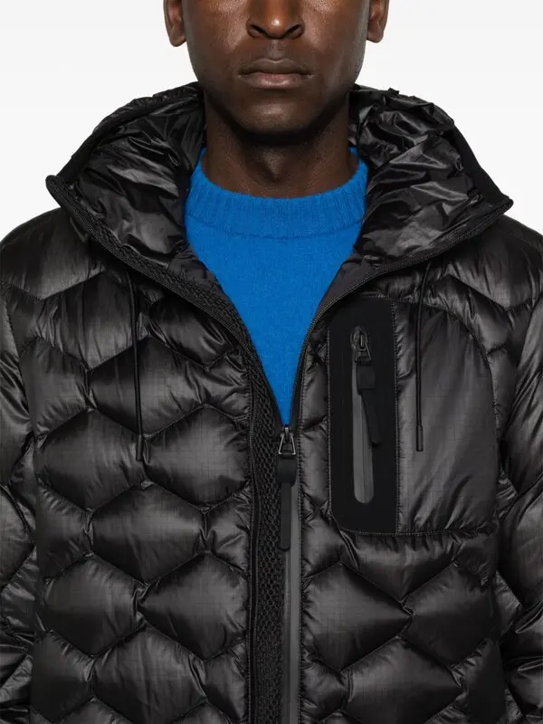 Peuterey Geometric-quilted Puffer Jacket - Black