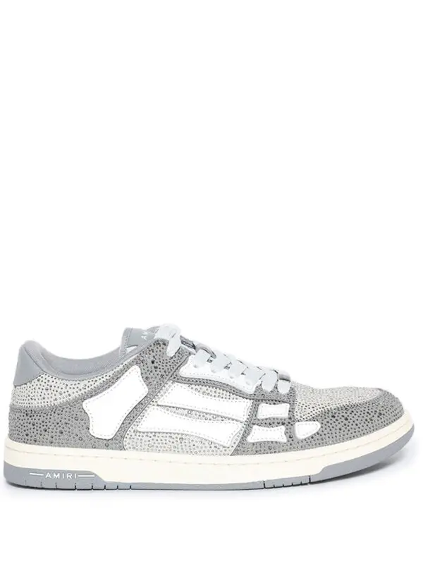 Amiri Crystal Skel Top Sneakers - Grey