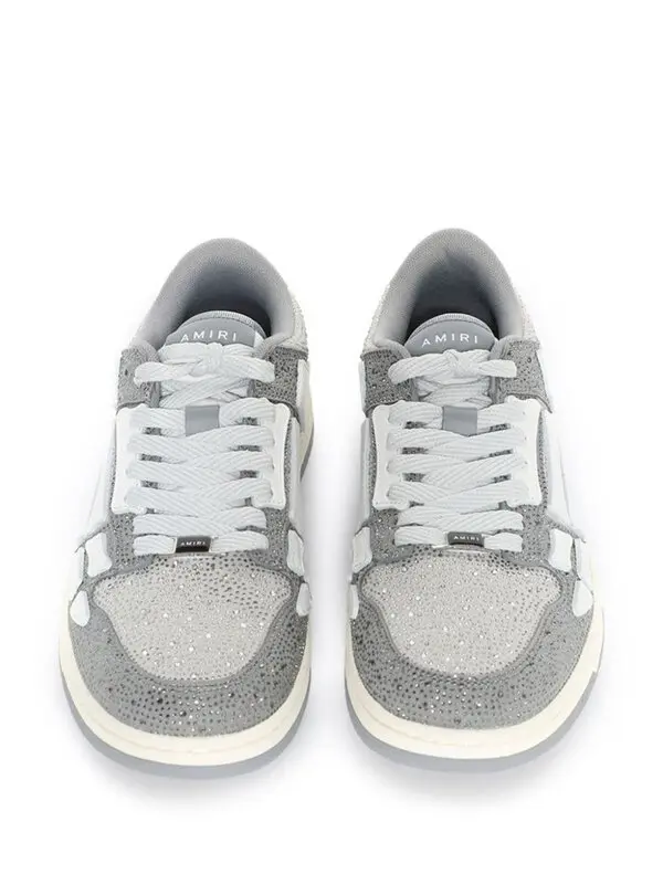 Amiri Crystal Skel Top Sneakers - Grey