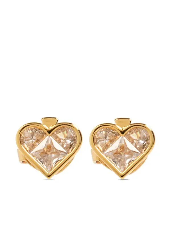 Kate Spade New York Crystal Heart Stud Earrings - Gold