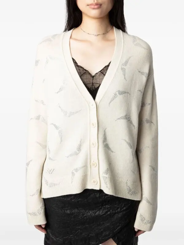 Zadig&Voltaire Mirka Strass Wings Cashmere Cardigan