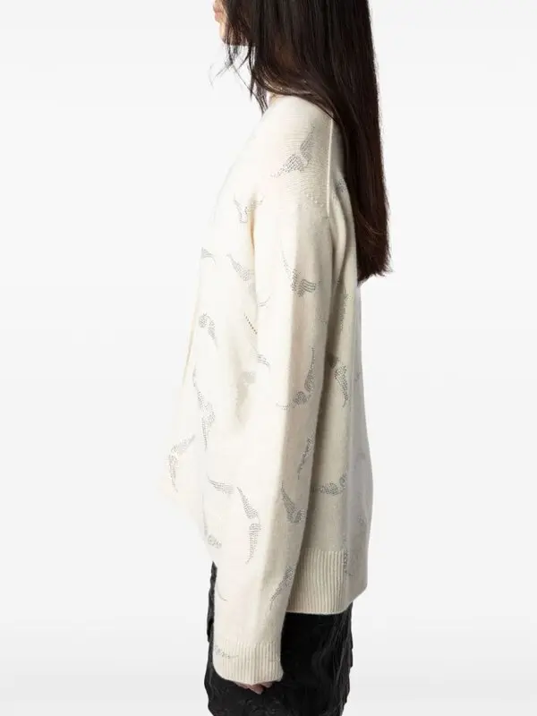 Zadig&Voltaire Mirka Strass Wings Cashmere Cardigan