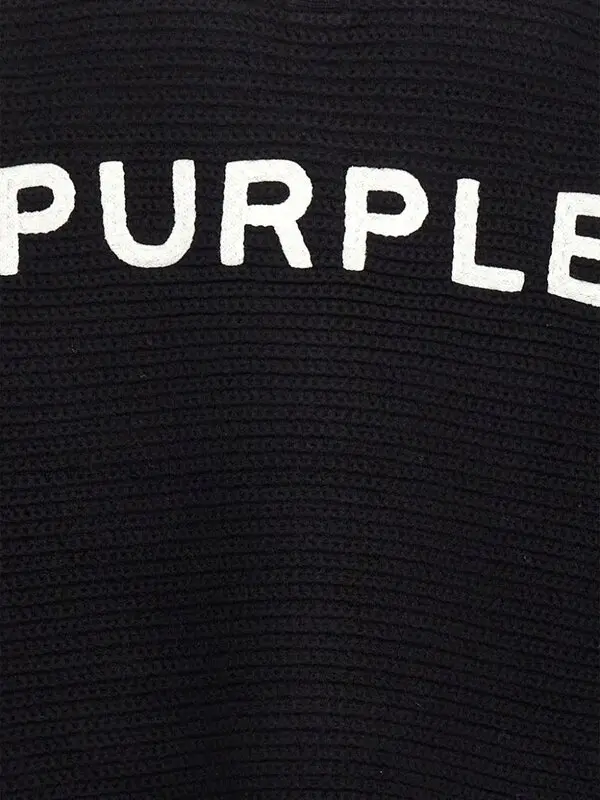PURPLE BRAND Knitted Logo Lettering Polo