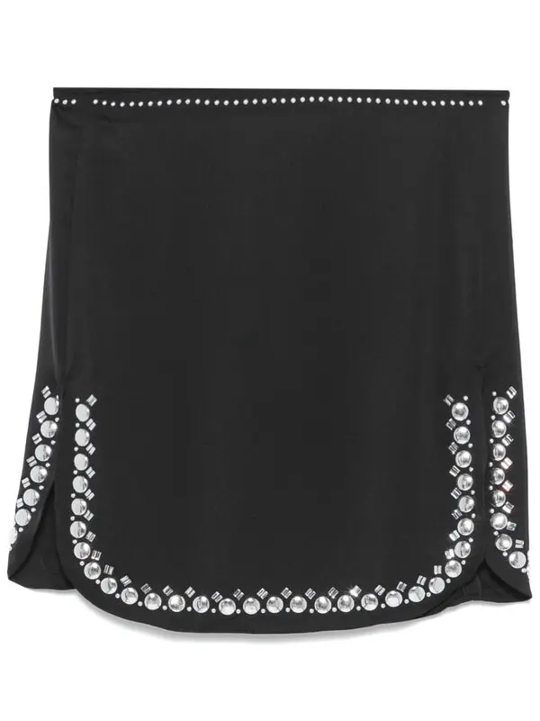 Rabanne Studded Hem Mini Skirt - Black