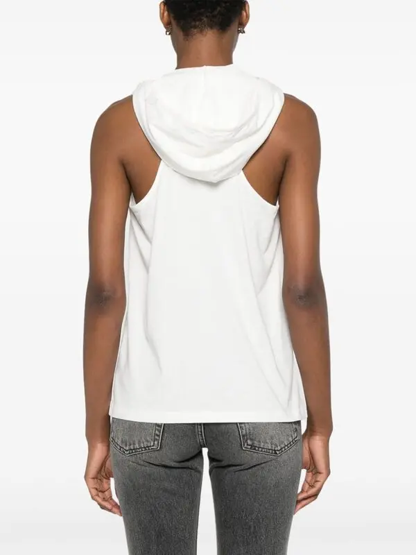 COURREGES Hooded Tank Top - White