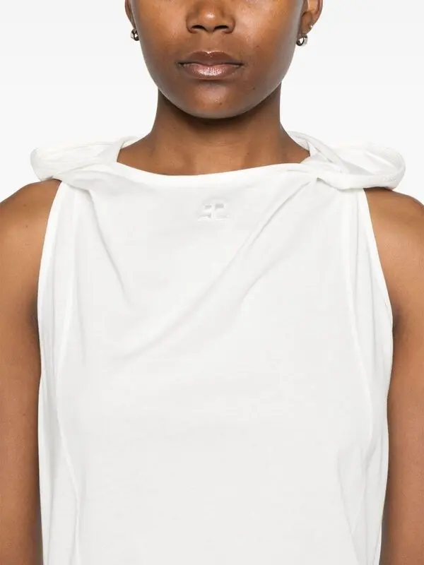 COURREGES Hooded Tank Top - White