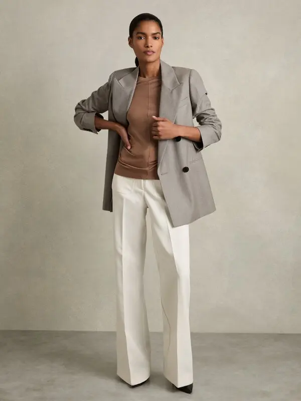 REISS Sierra Ruched Top - Mink