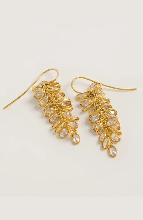 FREYA ROSE Midi Crystal Drop Earrings - Gold